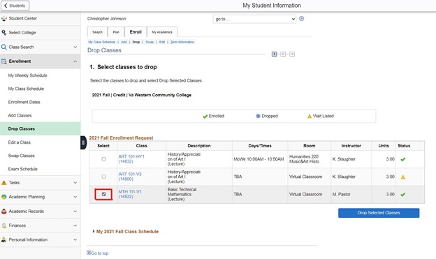 Drop a Class - IET Services at Virginia Western