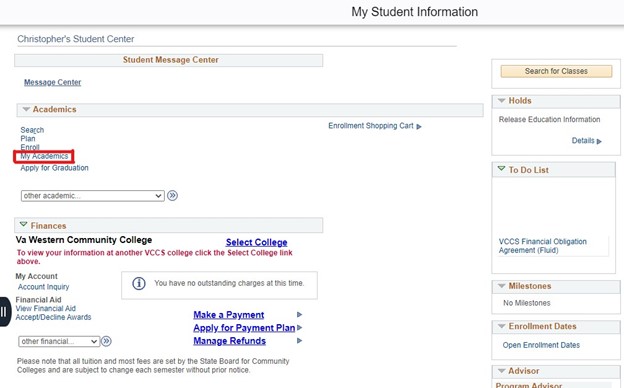 View Your Advisement Report - IET Services at Virginia Western